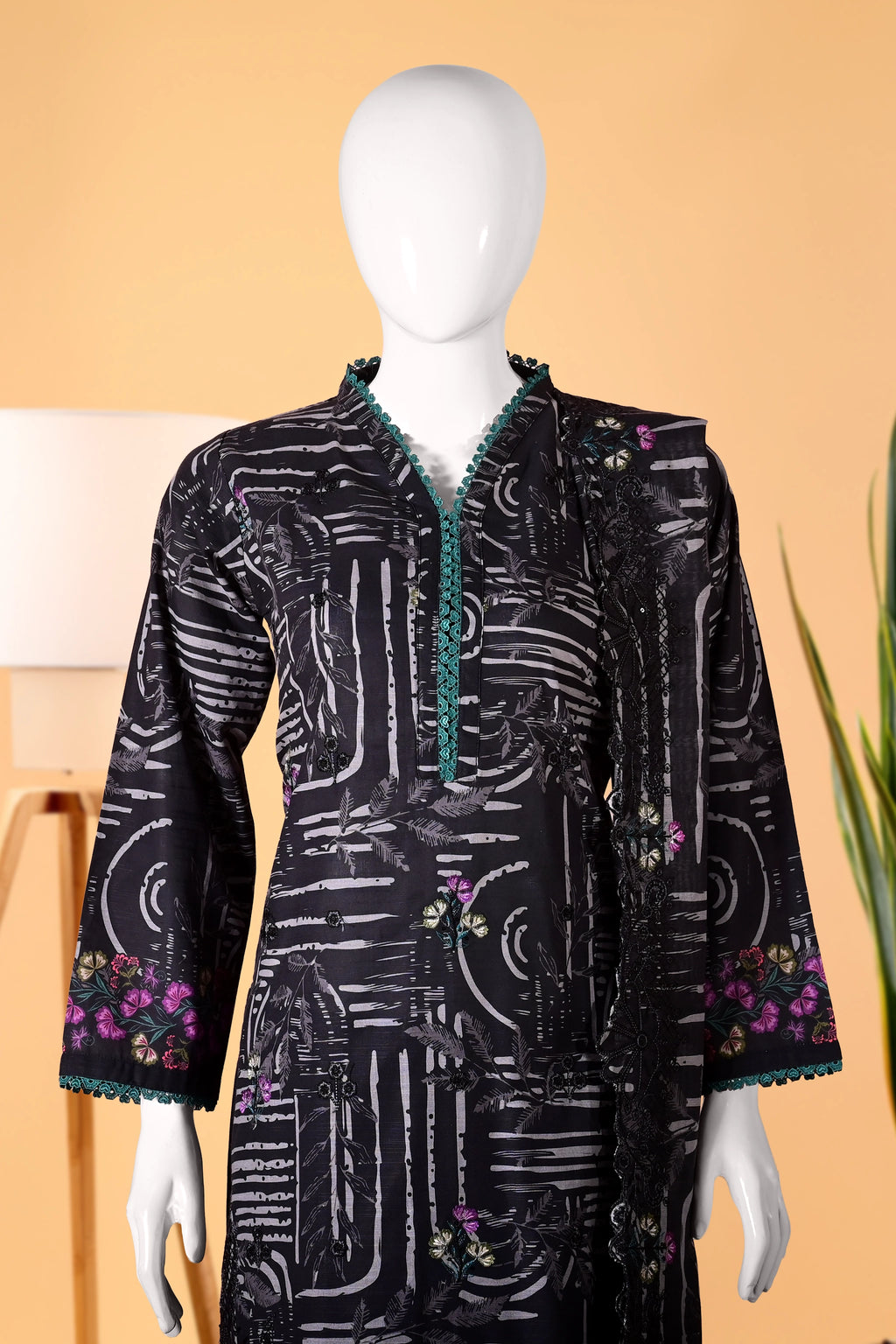 Black Atlas 3 Piece Stitched Khaddar Suit 15D0125 – 1st Step Shoes & Bags