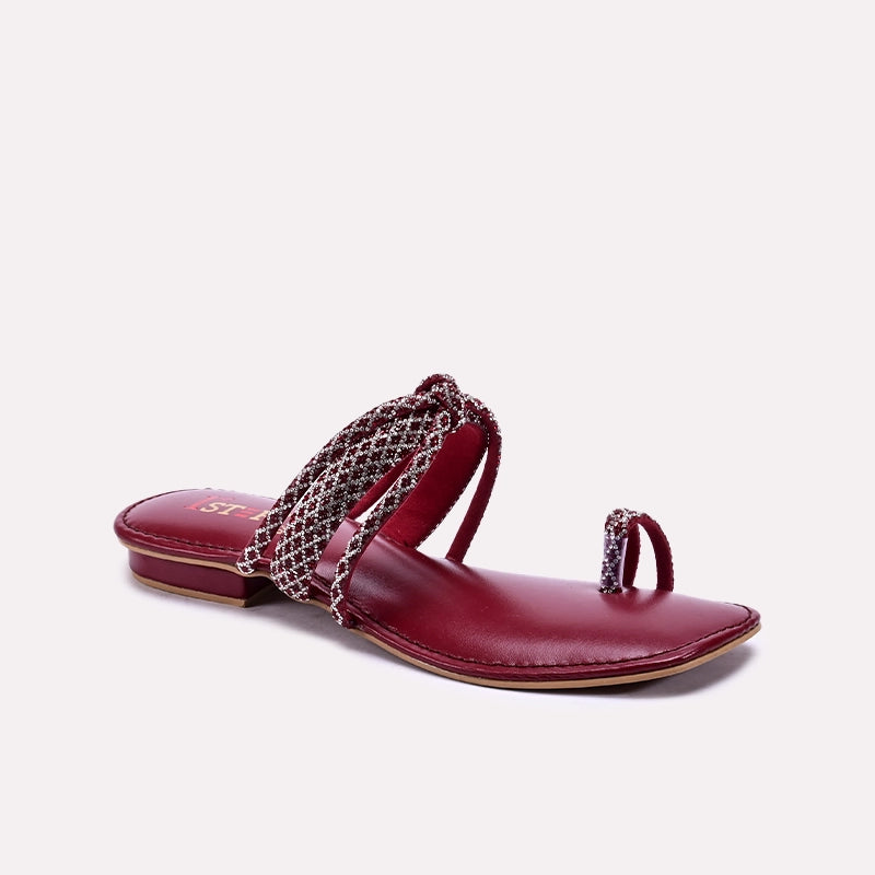 Maroon Fancy Slippers 0412846 – 1st Step Shoes & Bags